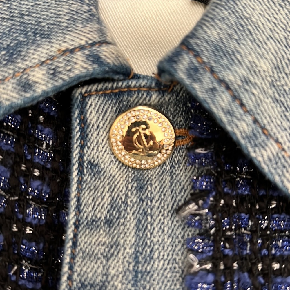 Juicy Couture Denim Tweed Jacket Size Medium - Gem